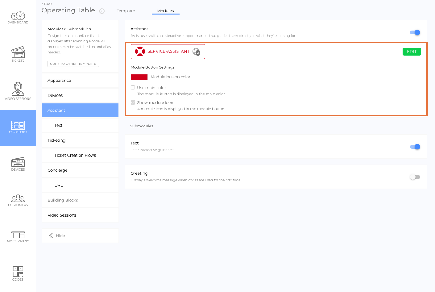 Module Buttons - sqanit Knowledge center